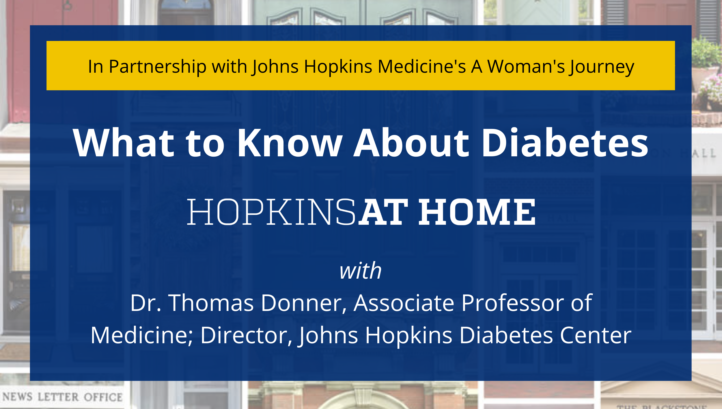 A Woman's Journey Presents: What to Know About Diabetes | Johns Hopkins ...
