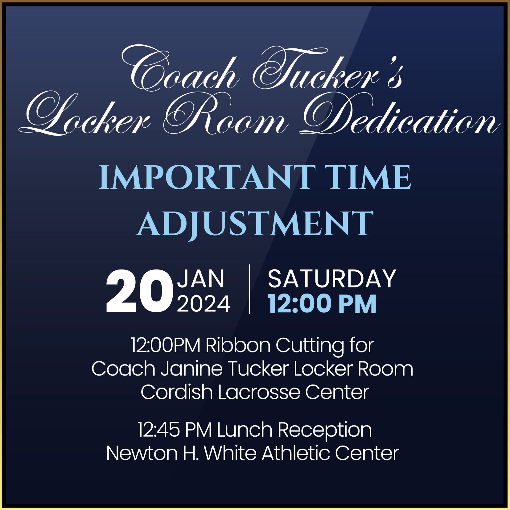 Coach Tucker's Locker Room Dedication | Johns Hopkins Events