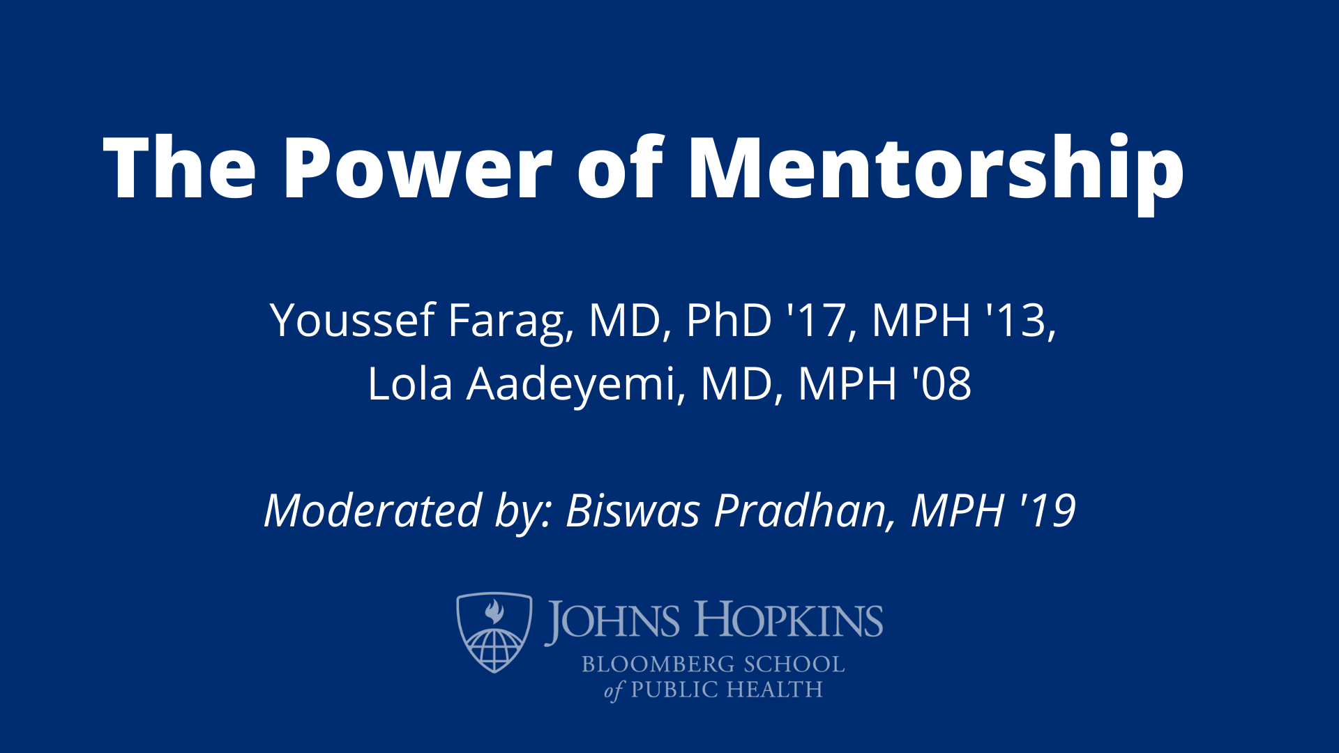 The Power of Mentorship | Johns Hopkins Events