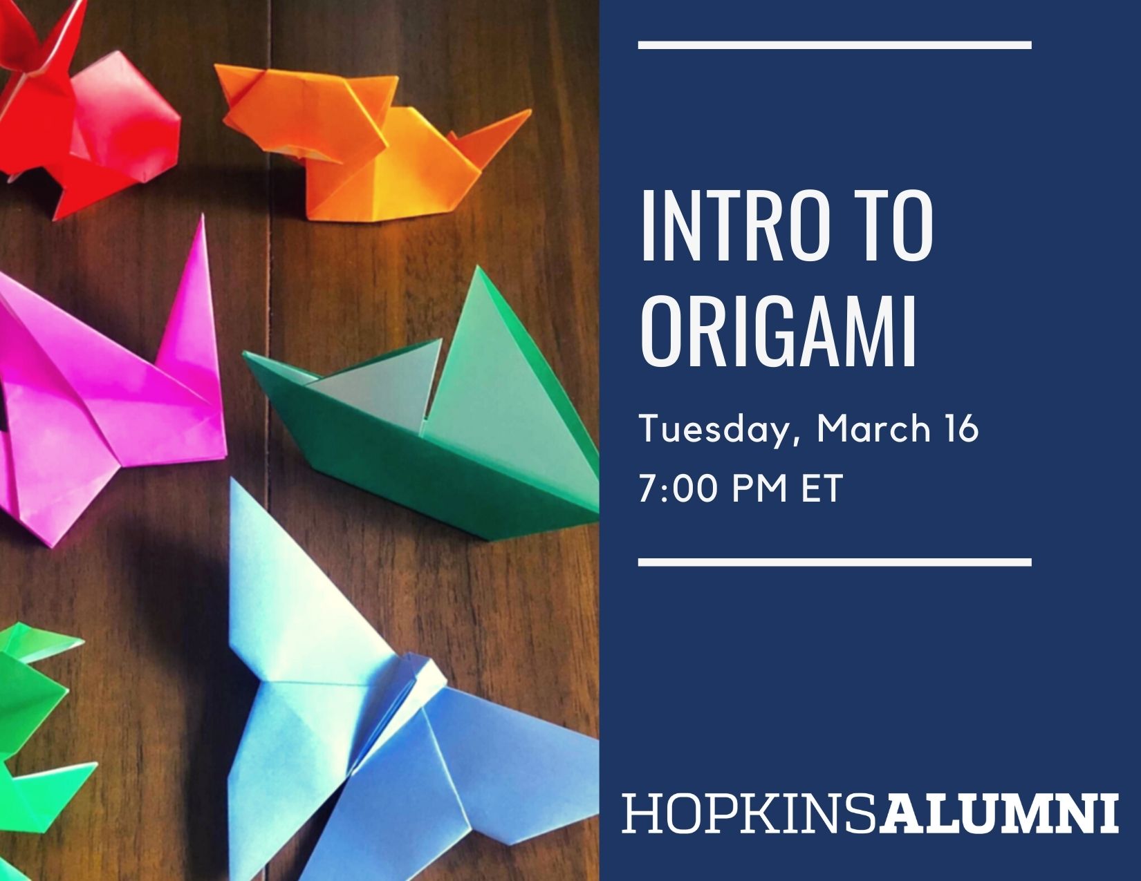 Intro to Origami | Johns Hopkins Events
